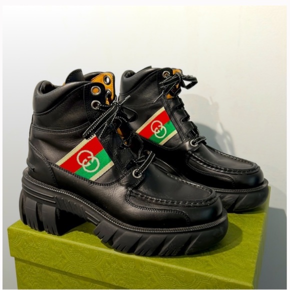 Gucci | Shoes | Gucci Black Leather Boots | Poshmark